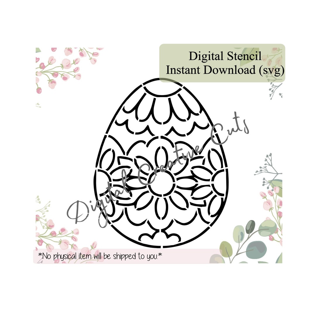 Easter Egg PYO Cookie Stencil Digital Download SVG Cutting File ...