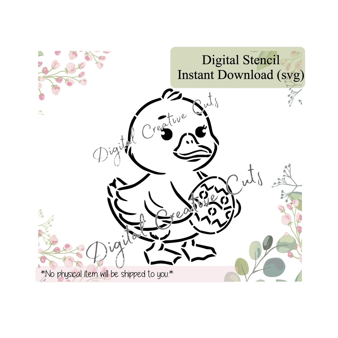 Easter Duck PYO Cookie Stencil Digital Download SVG Cutting File ...