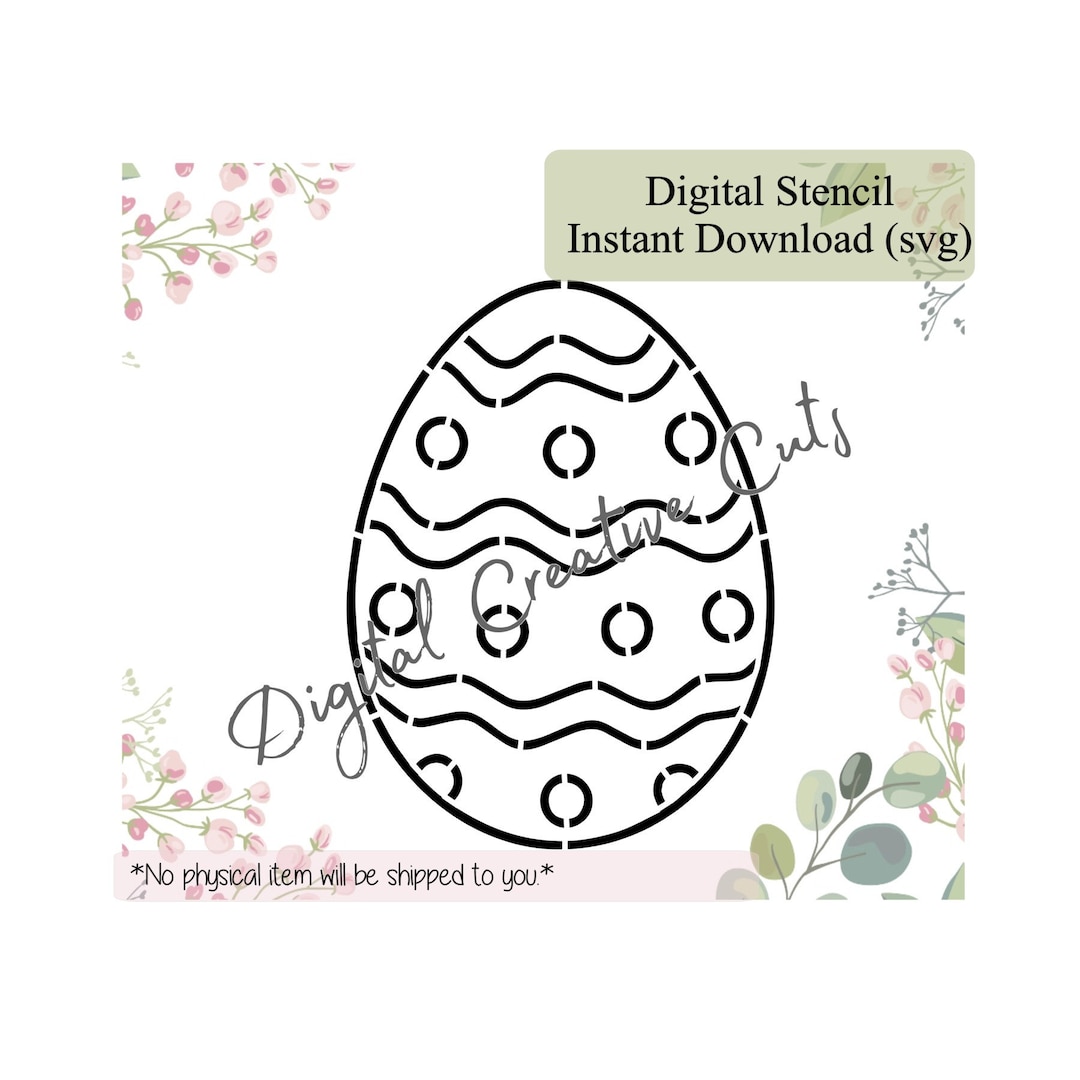 Easter Egg PYO Cookie Stencil Digital Download SVG Cutting File ...
