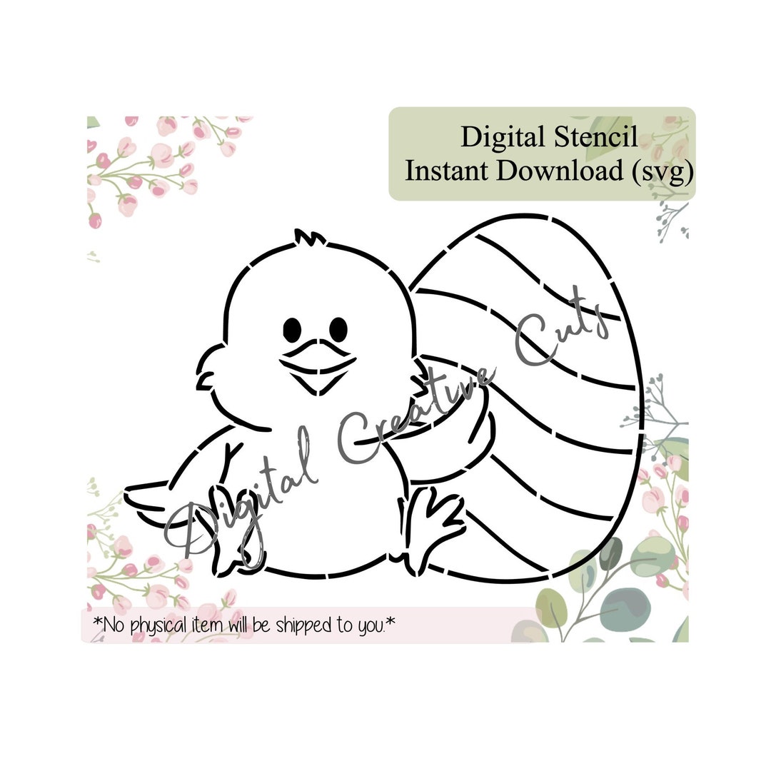 Easter Chick PYO Cookie Stencil Digital Download SVG Cutting File ...