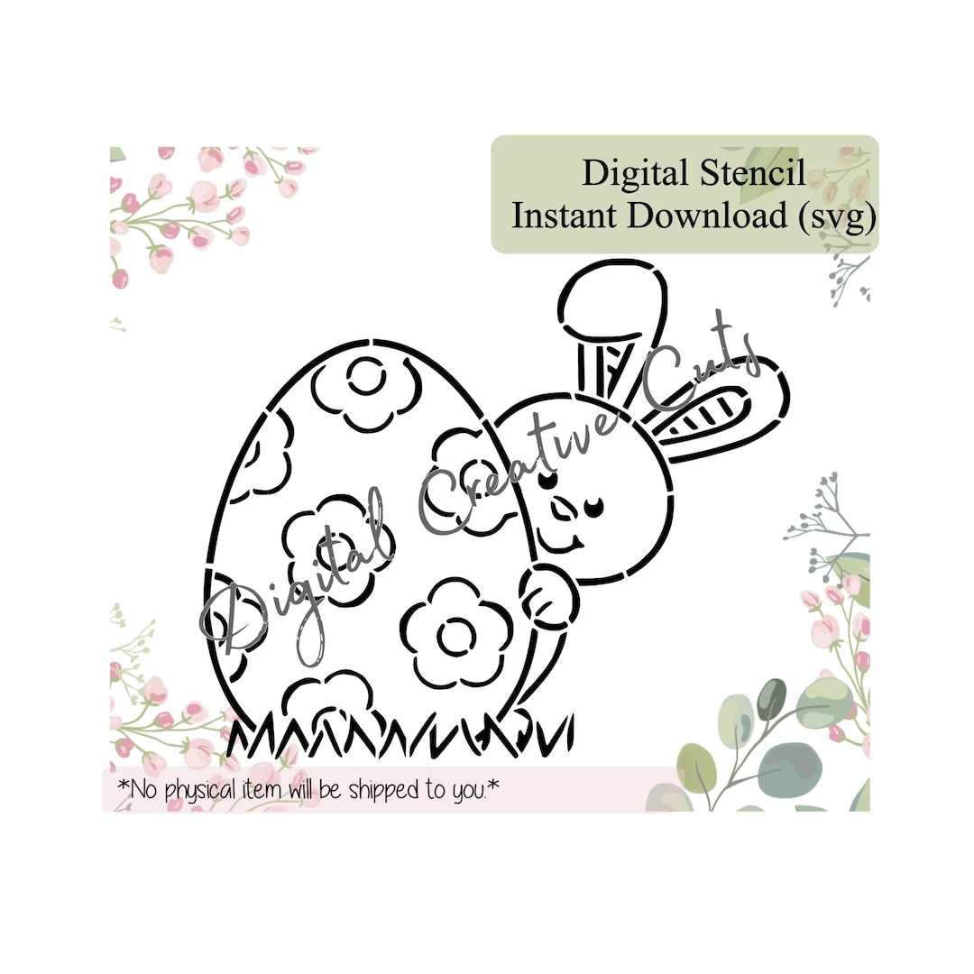 Easter Bunny PYO Cookie Stencil Digital Download SVG Cutting File ...