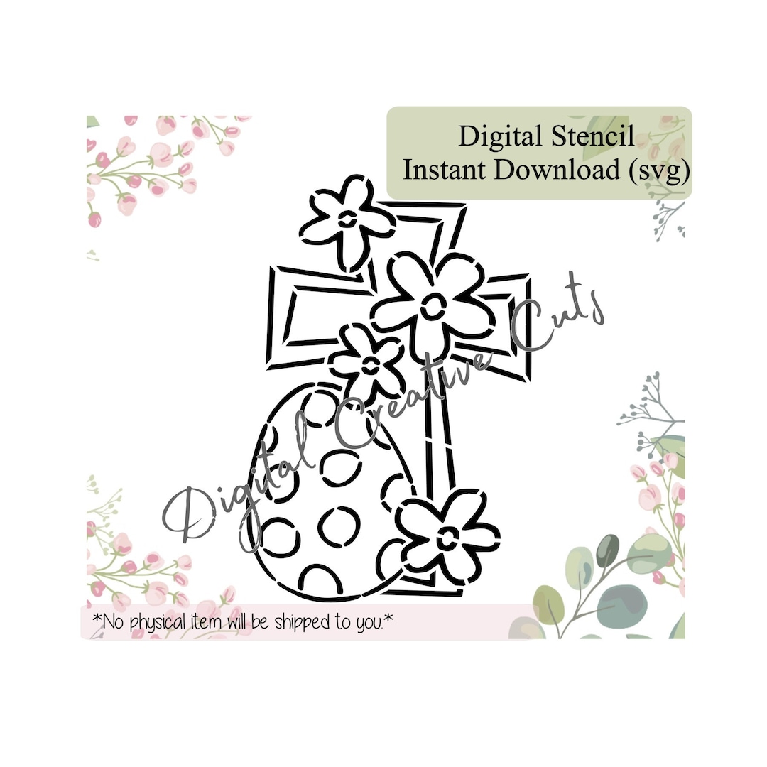 Easter Cross PYO Cookie Stencil Digital Download SVG Cutting File ...