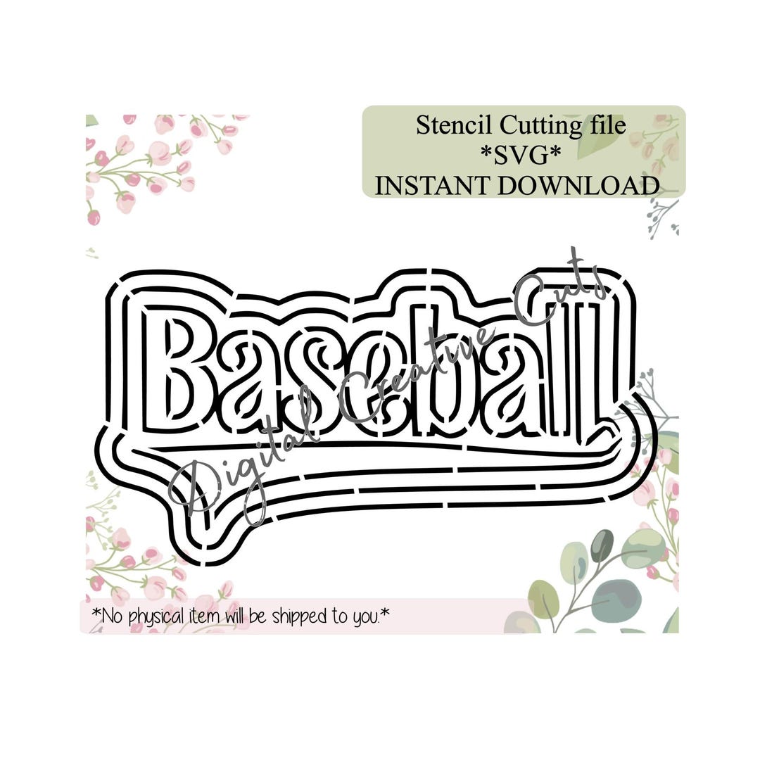 Baseball PYO Cookie Stencil Digital Download SVG Cutting File Personal ...