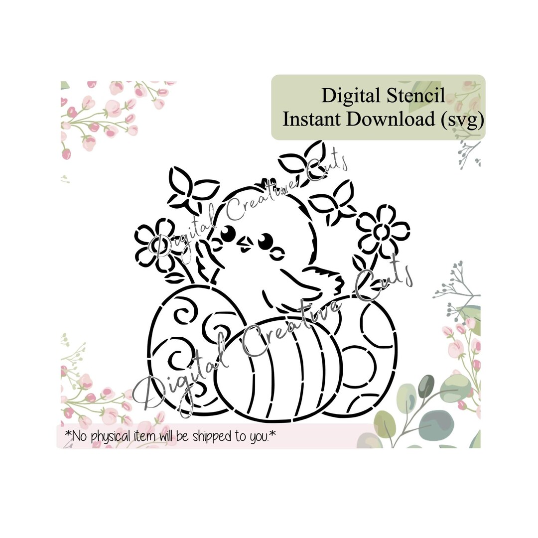 Easter Chick PYO Cookie Stencil Digital Download SVG Cutting File ...