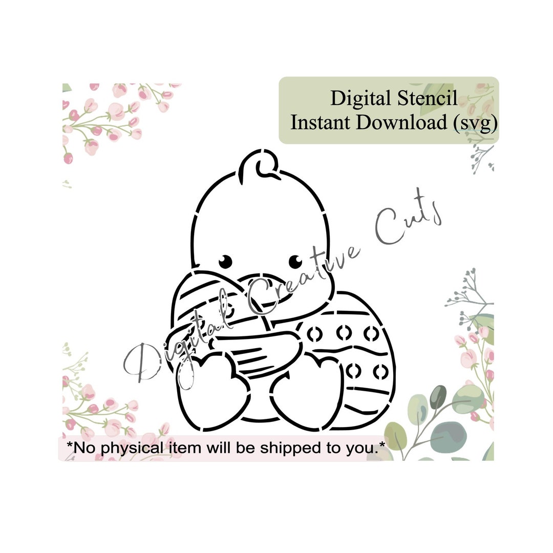 Easter Chick PYO Cookie Stencil Digital Download SVG Cutting File ...