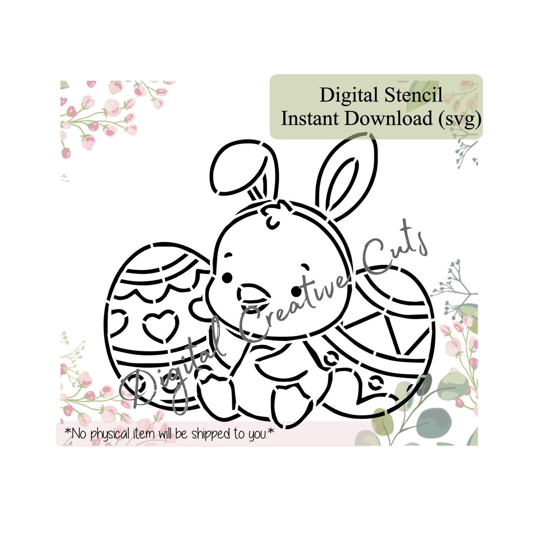 Easter Chick PYO Cookie Stencil Digital Download SVG Cutting File ...