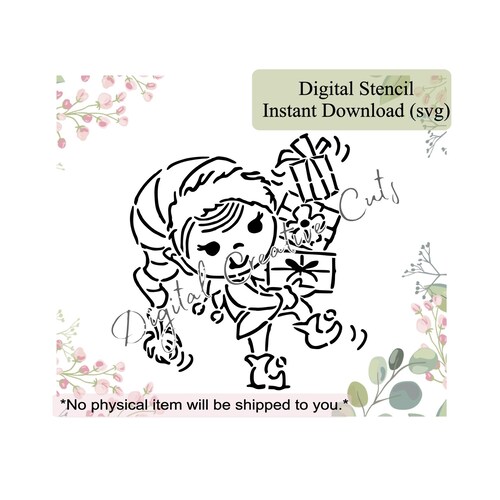 Christmas Reindeer PYO Cookie Stencil Digital Download SVG - Etsy