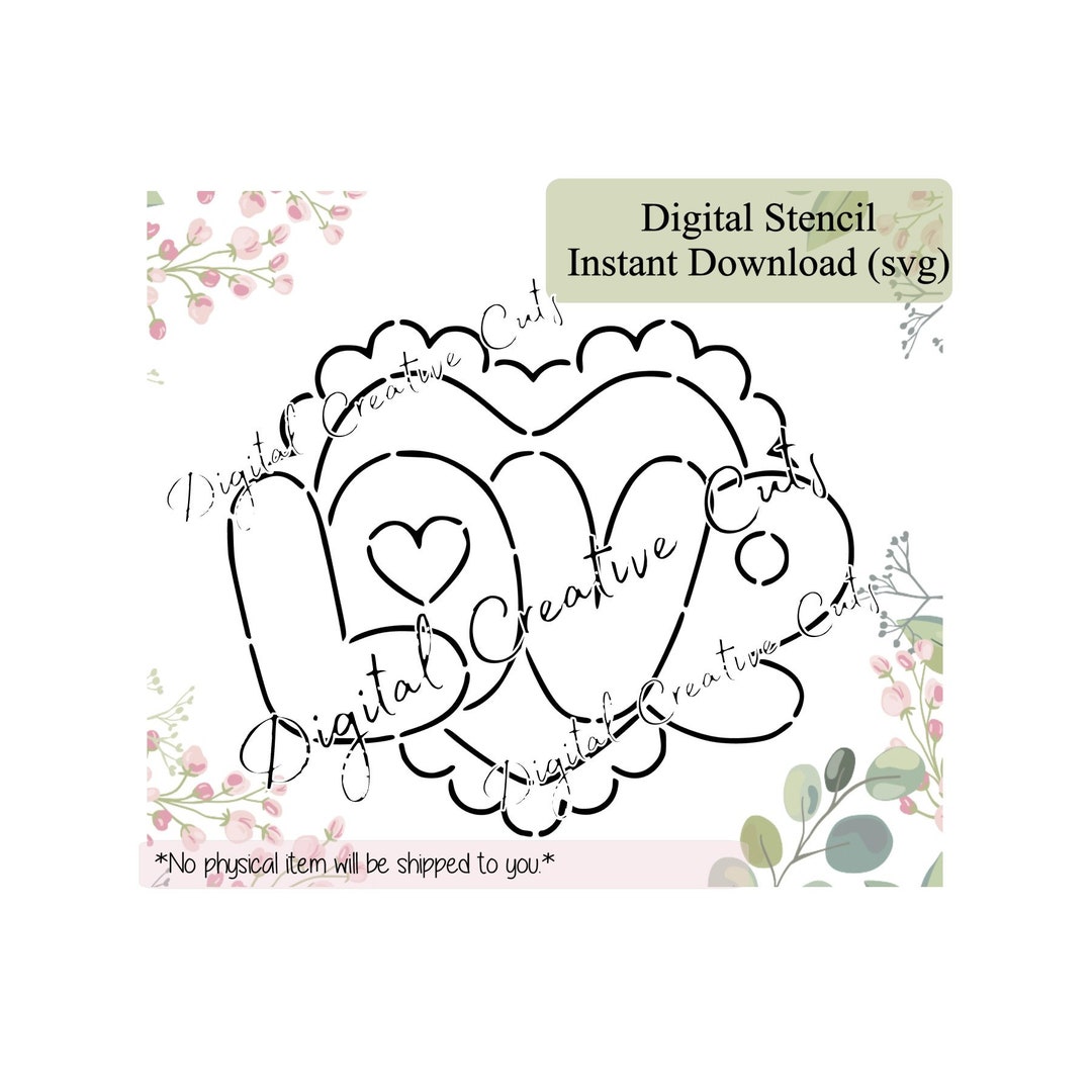 Valentine's Day Heart PYO Cookie Stencil Digital Download SVG Format File Personal Use Only. - Etsy