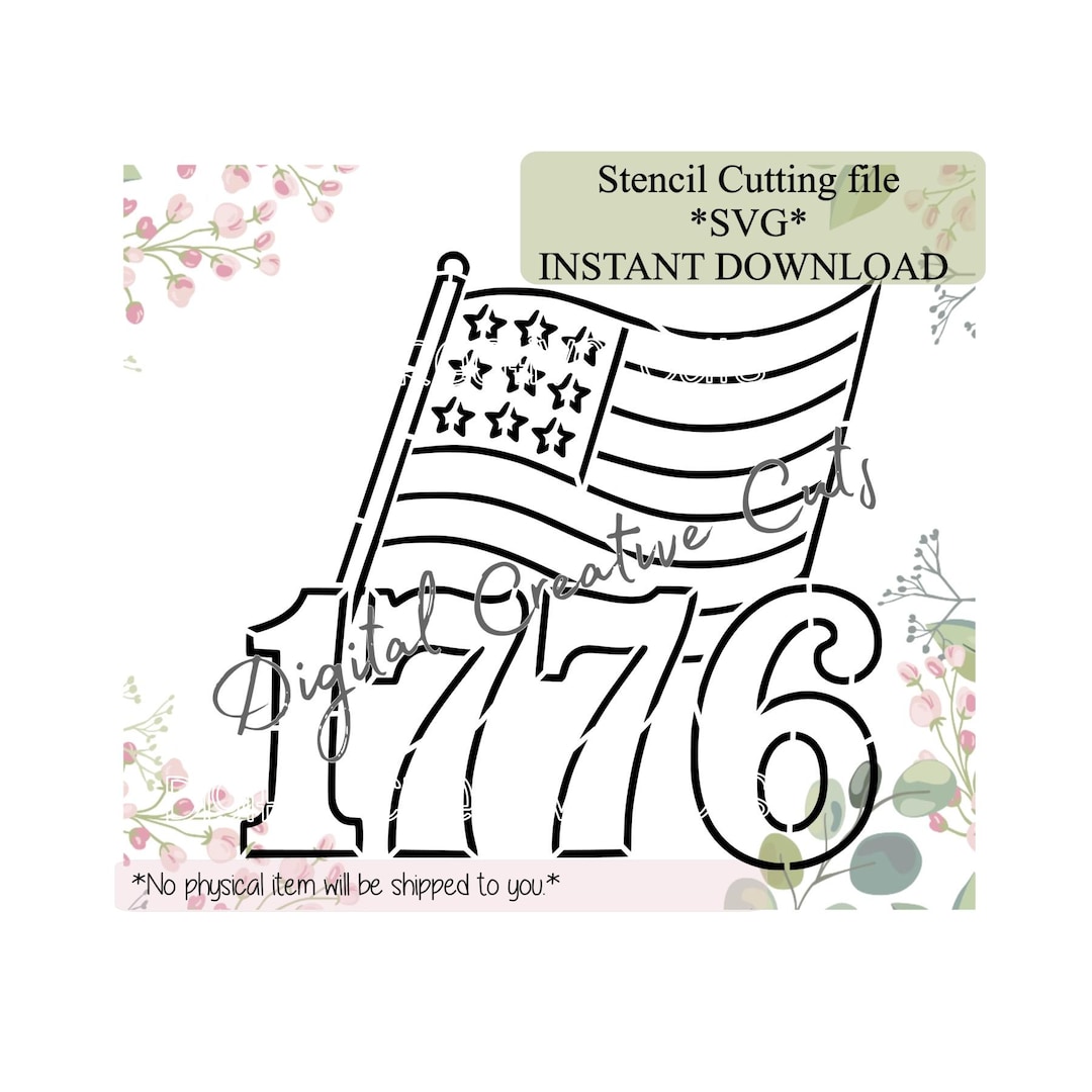 4th of July 1776 PYO Cookie Stencil Instant Download SVG Cutting File ...
