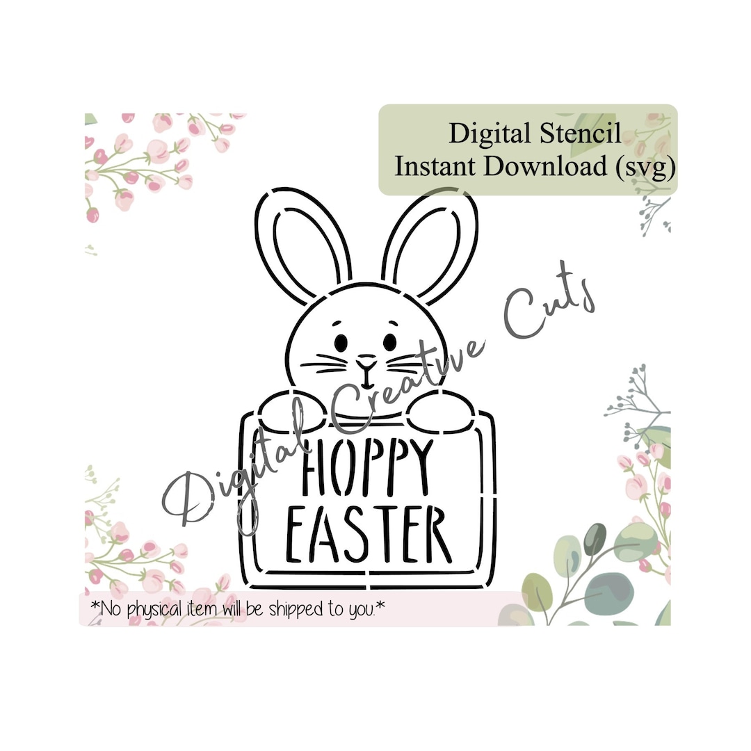 Easter Bunny PYO Cookie Stencil Digital Download SVG Cutting File ...