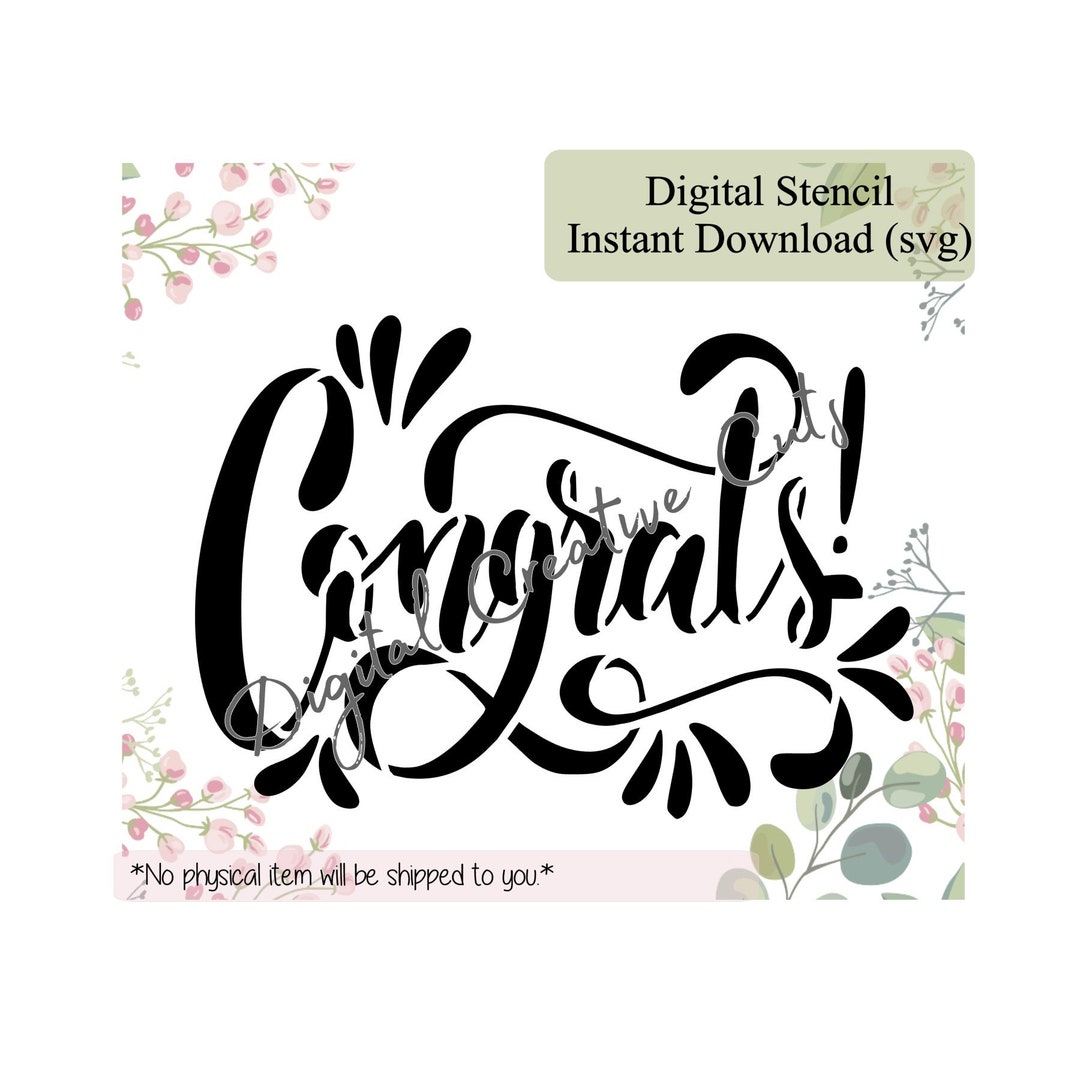 Congrats Cookie Stencil Download SVG Cutting File Personal Use Only. - Etsy