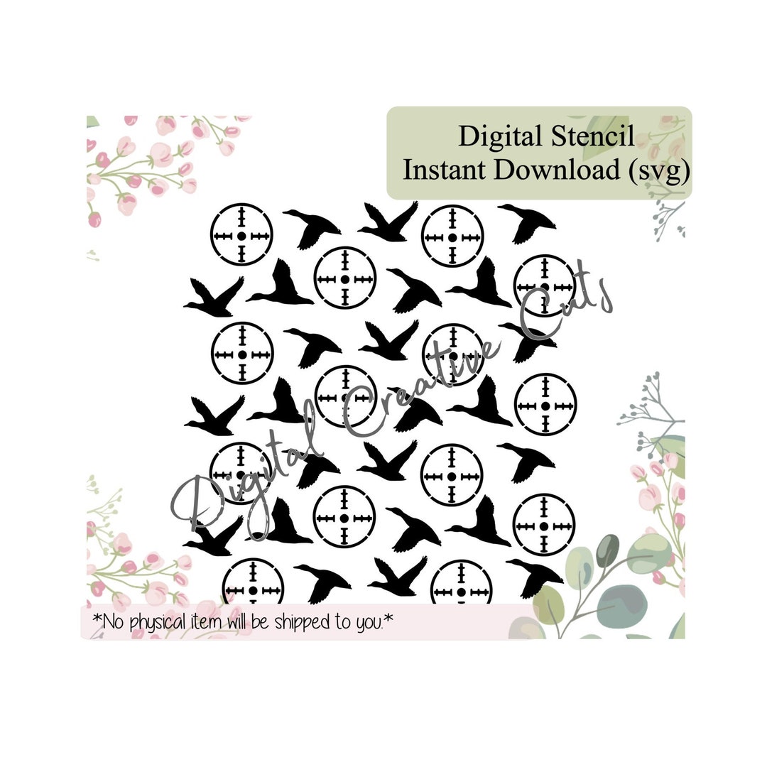 Duck Hunting Pattern Background Cookie Stencil Digital Instant Download ...