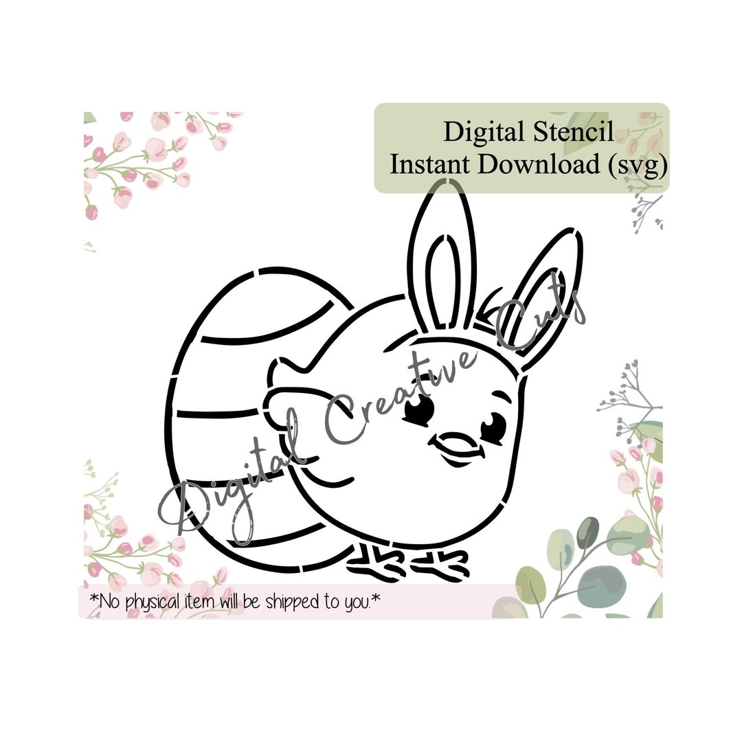 Easter Chick PYO Cookie Stencil Digital Download SVG Cutting File ...