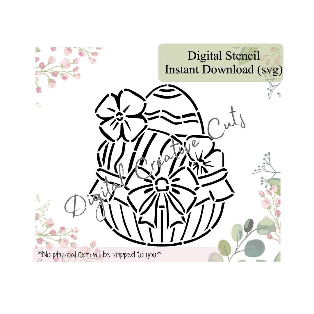 Easter Eggs Basket PYO Cookie Stencil Digital Download SVG Cutting File ...