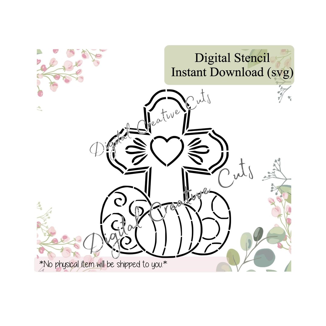Easter Cross PYO Cookie Stencil Digital Download SVG Cutting File ...