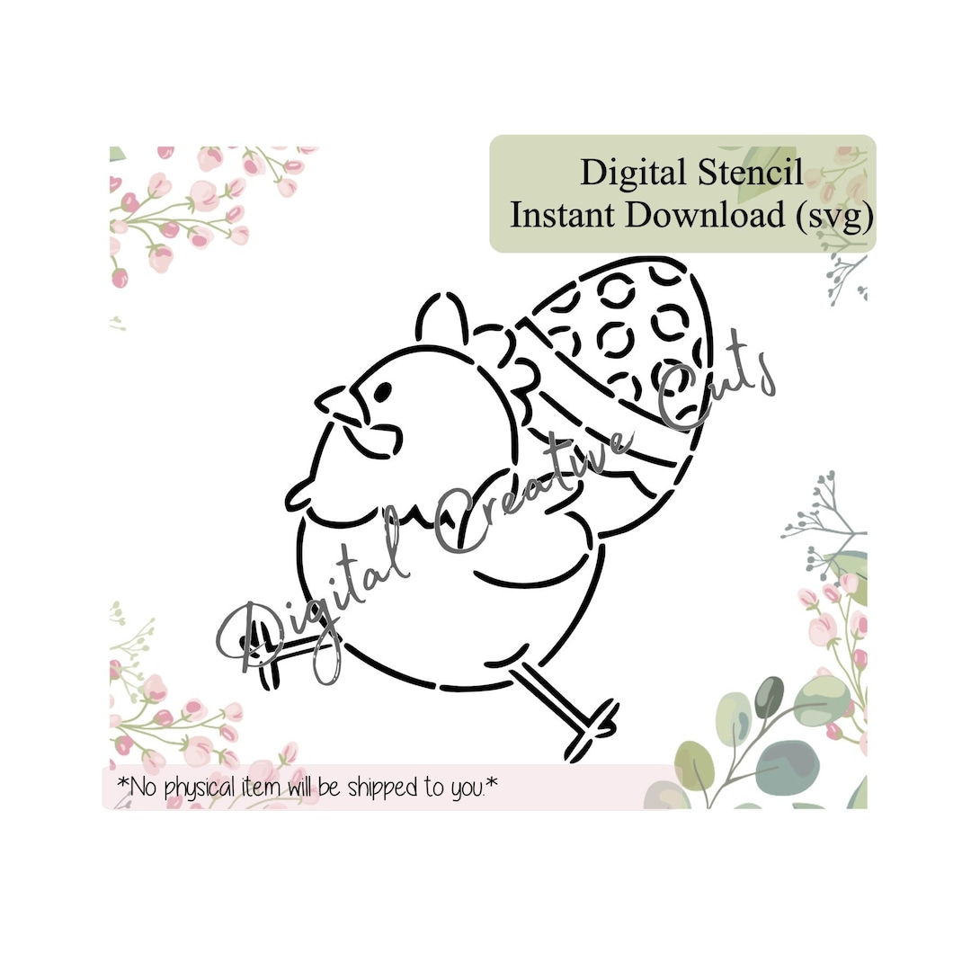 Easter Chick PYO Cookie Stencil Digital Download SVG Format File ...