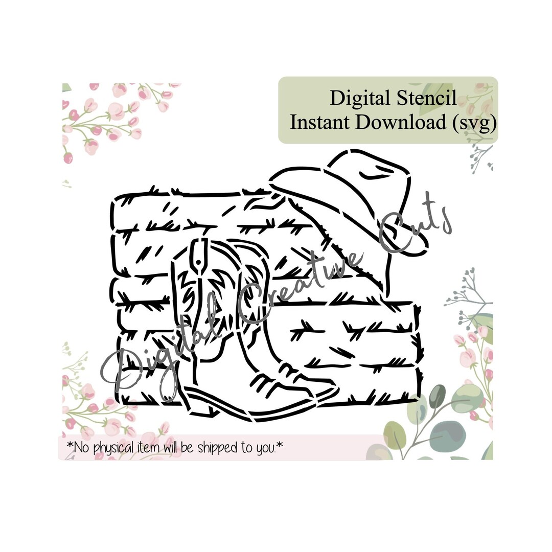 Cowboy PYO Cookie Stencil Download SVG Cutting File Personal Use Only ...