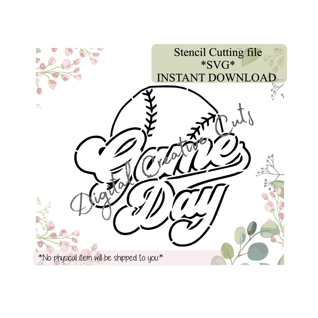 Baseball Game Day PYO Cookie Stencil Digital Download SVG Cutting File ...