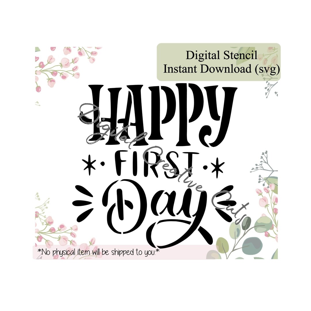Back to School Happy First Day Cookie Stencil Digital Instant Download ...