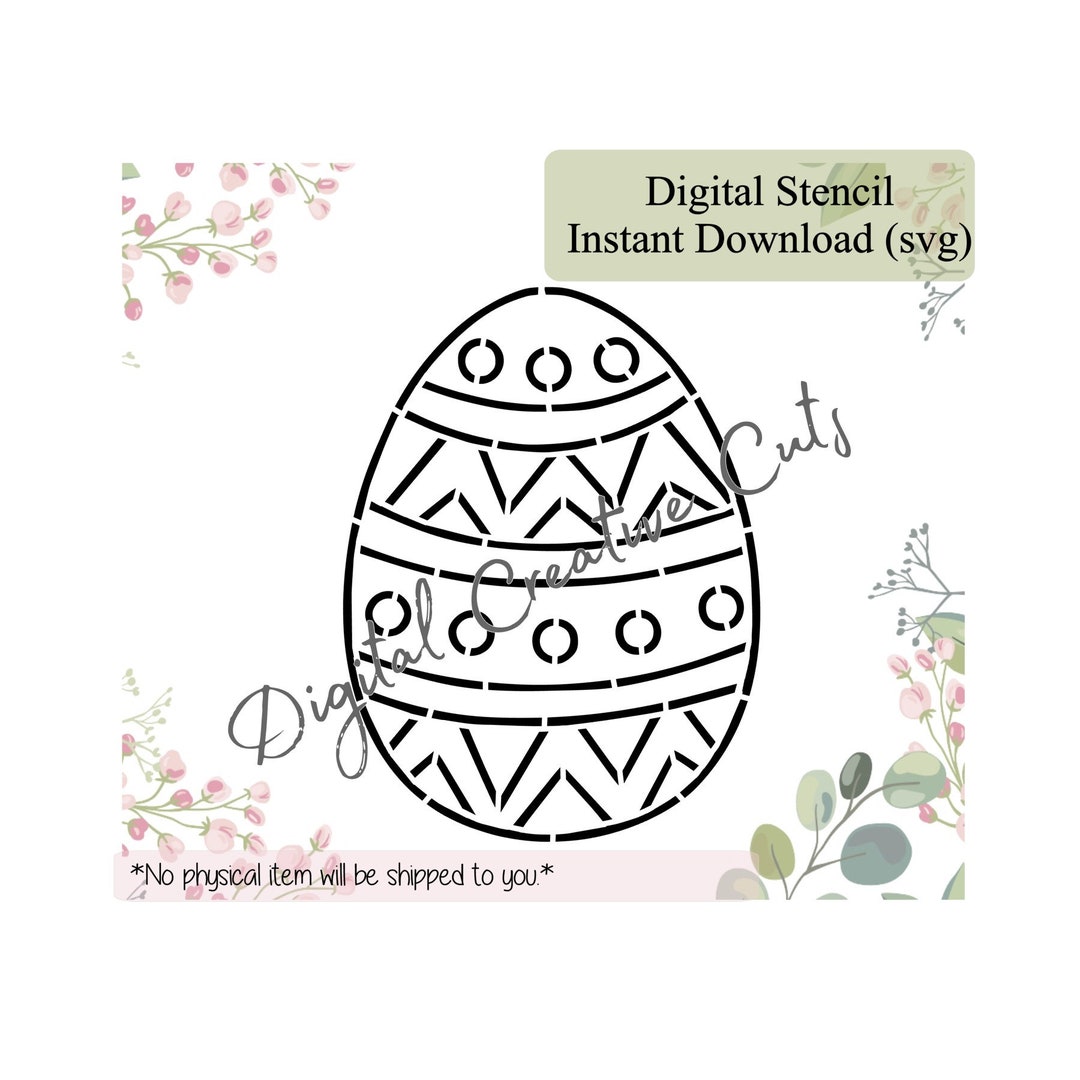 Easter Egg PYO Cookie Stencil Digital Download SVG Cutting File ...