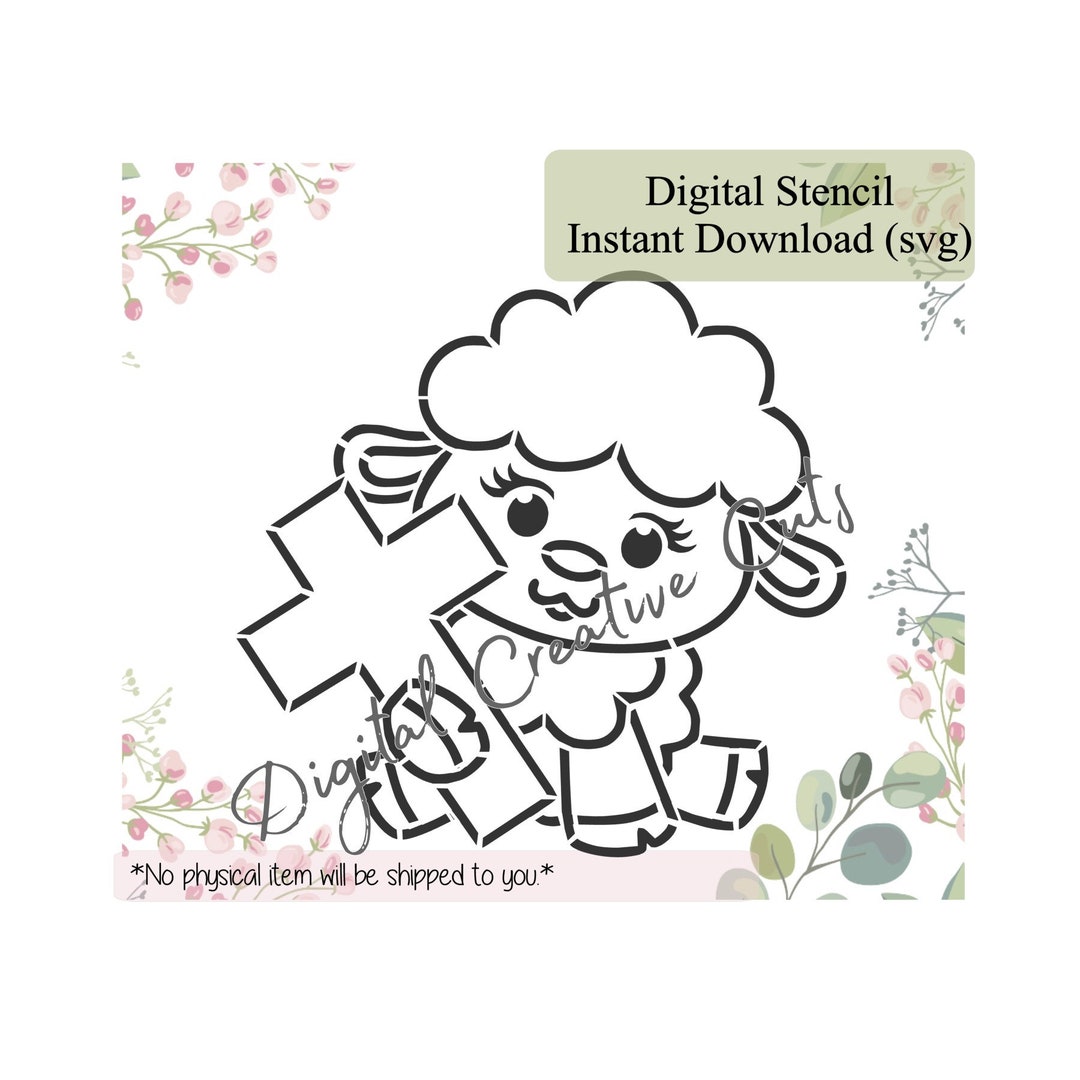 Easter Lamb PYO Cookie Stencil Digital Download SVG Cutting File ...