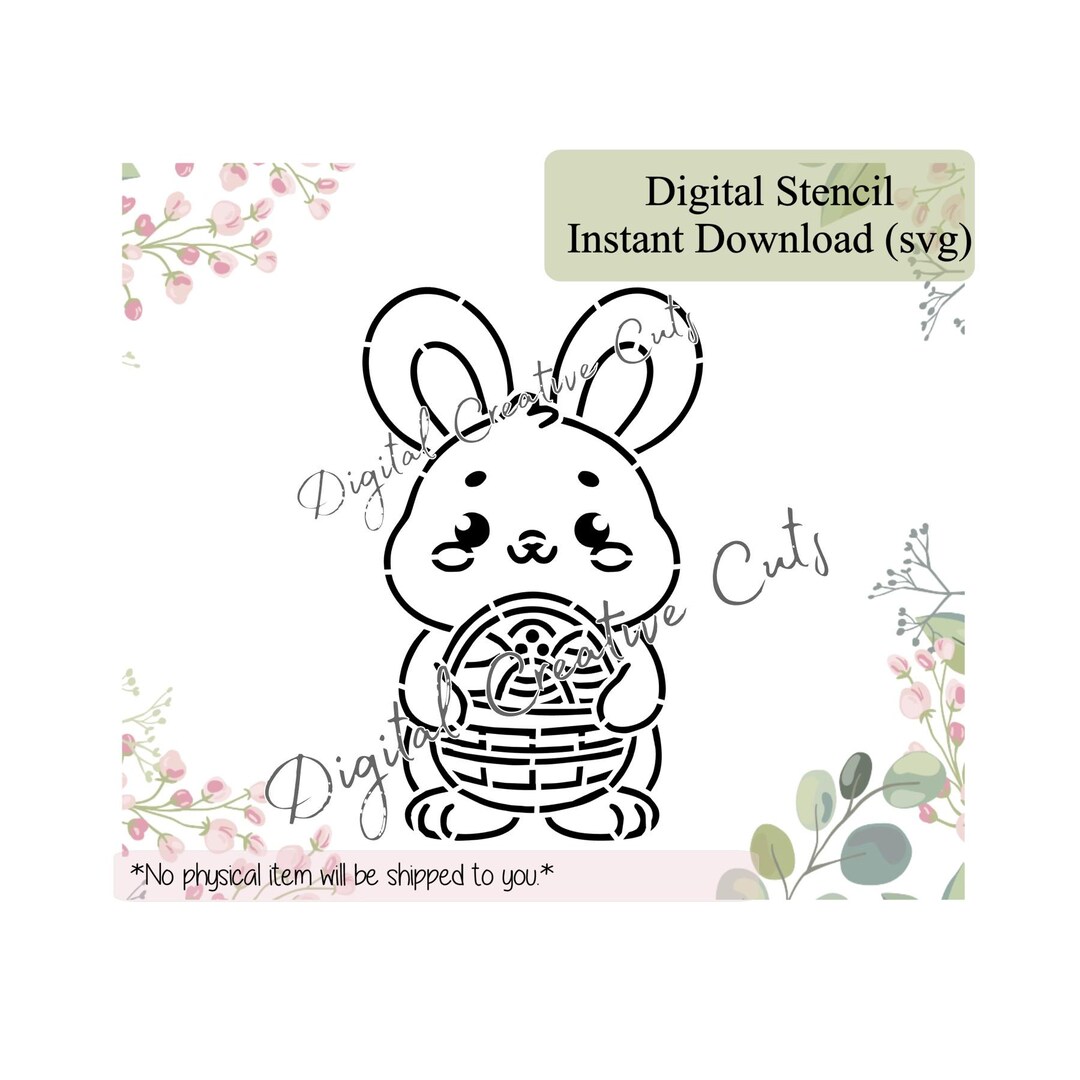 Easter Bunny PYO Cookie Stencil Digital Download SVG Cutting File ...