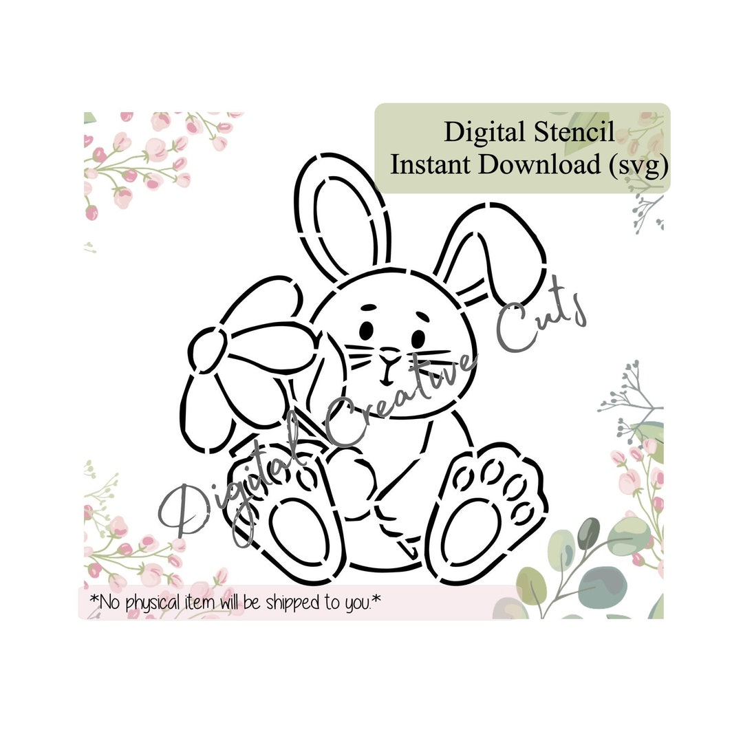 Easter Bunny PYO Cookie Stencil Digital Download SVG Cutting File ...
