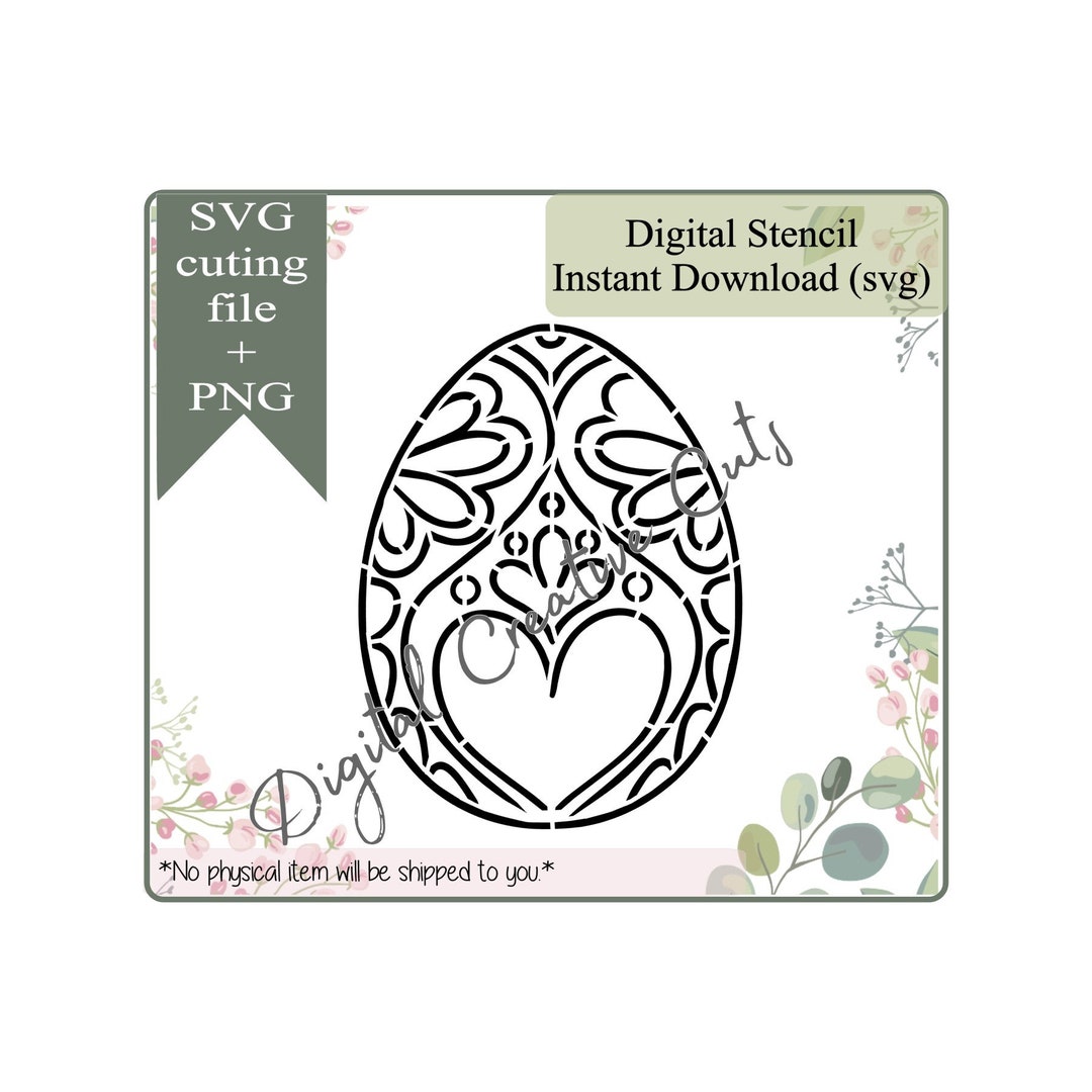 Easter Fancy Egg PYO Cookie Stencil Digital Download SVG Cutting File ...
