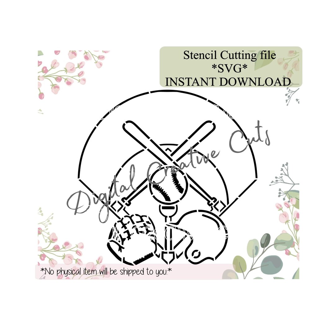Baseball PYO Cookie Stencil Digital Download SVG Cutting File Personal ...