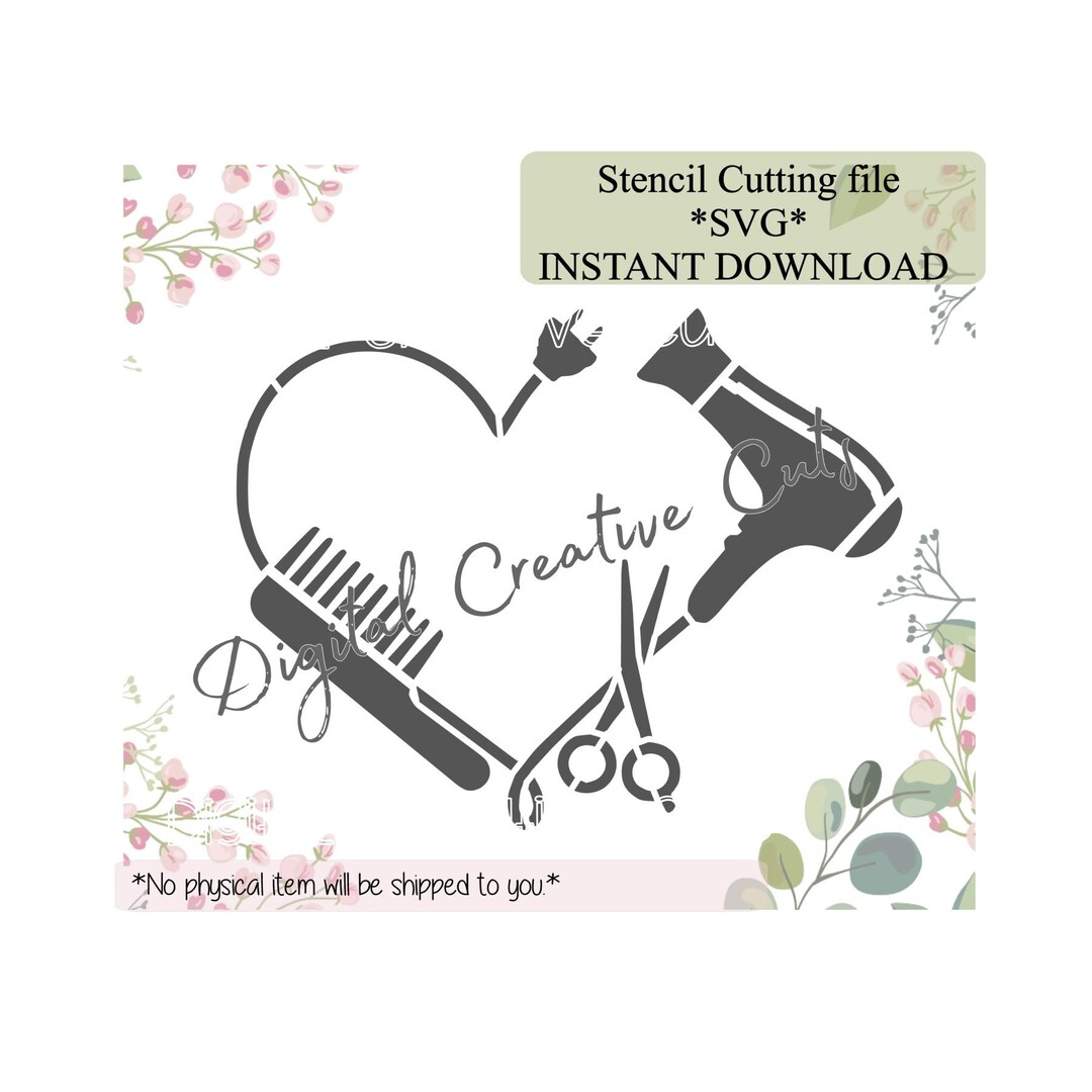 Beauty Salon Hair Dresser Cookie Stencil Digital Instant Download SVG ...