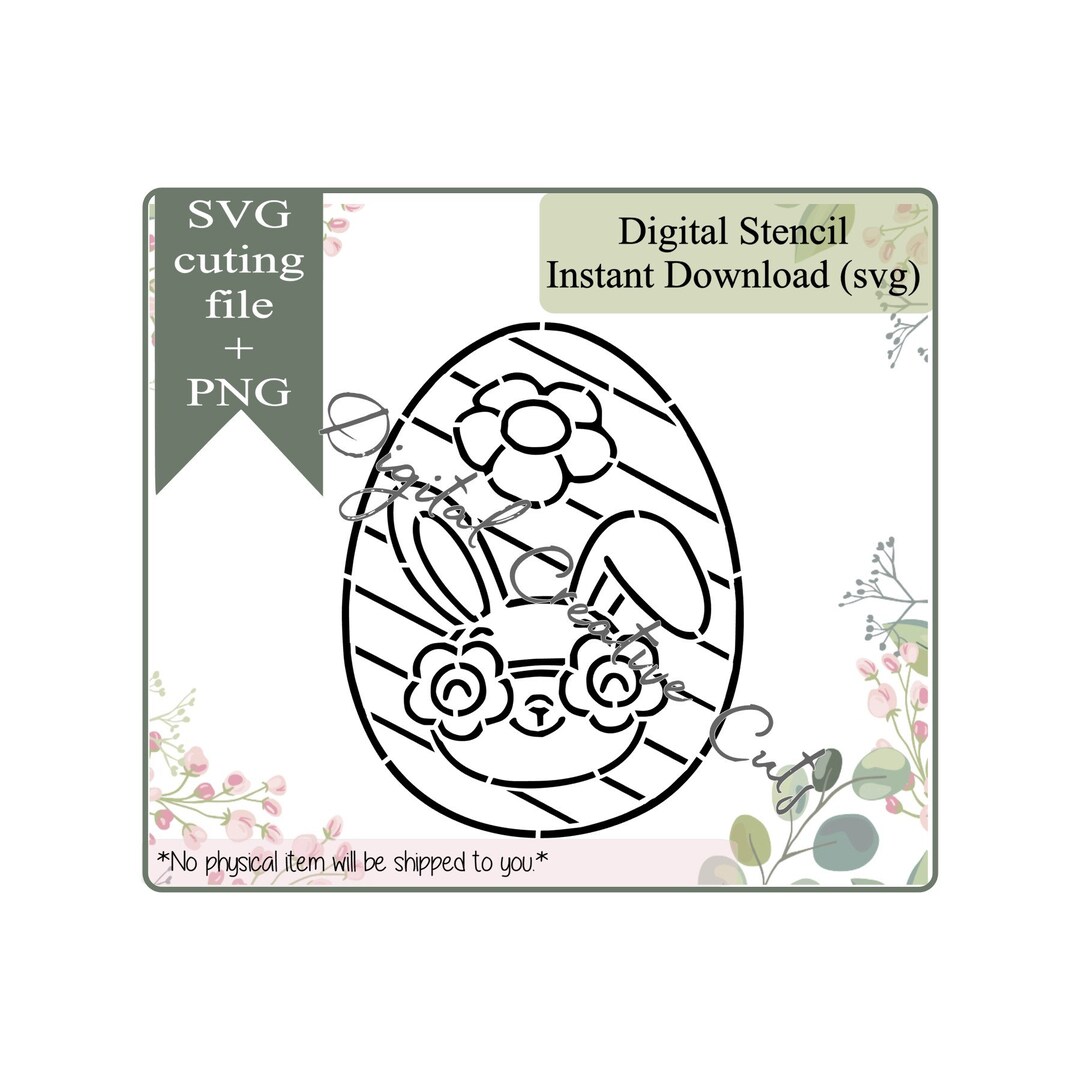 Easter Egg PYO Cookie Stencil Digital Download SVG Cutting File and PNG ...