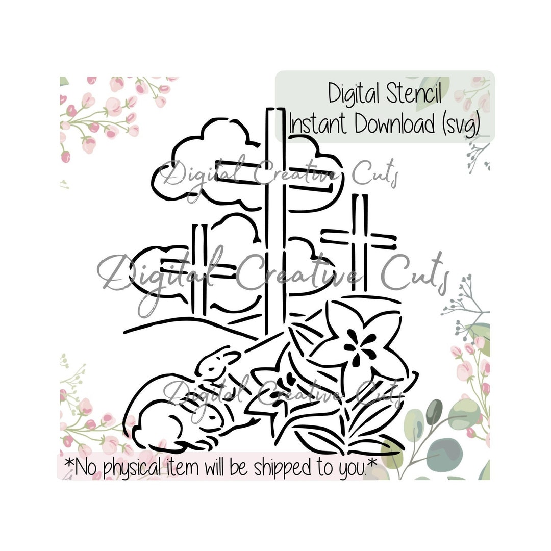 Easter Cross PYO Cookie Stencil Digital Download SVG Format File ...