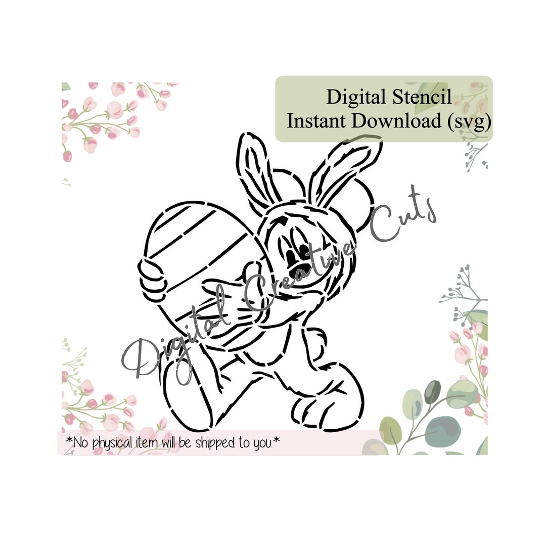 Easter Mouse PYO Cookie Stencil Digital Download SVG Cutting File ...
