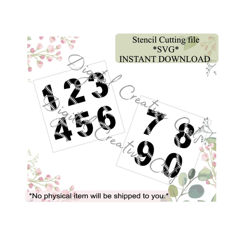 Baseball Stitch Numbers Cookie Stencil Download SVG Cutting File ...