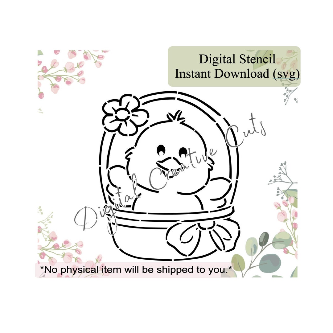 Easter Chick PYO Cookie Stencil Digital Download SVG Cutting File ...