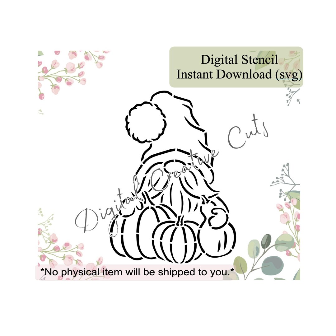 Fall Gnome PYO Cookie Stencil Digital Download SVG Format File Personal ...