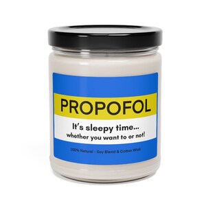 Propofol Label Candle CRNA, Anesthesia, Anesthesiologist, Pharmacy ...