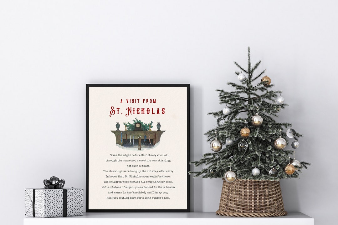 A Visit From St. Nicholas Printable Poem Bundle, Vintage Style ...