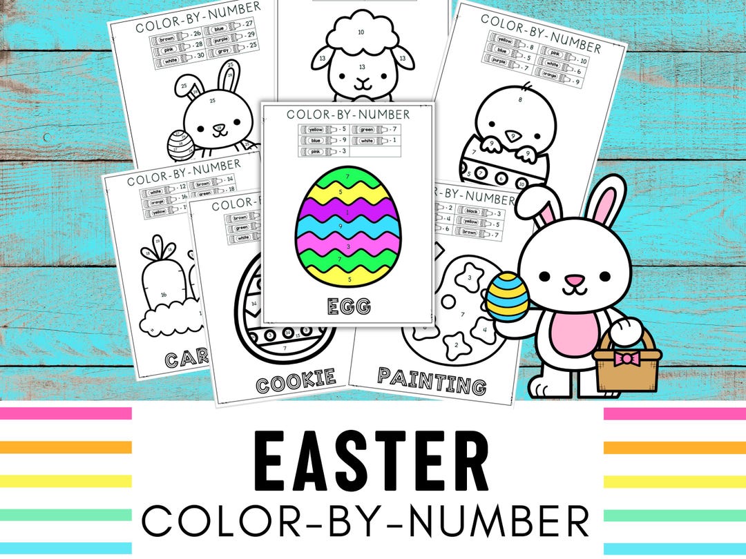 Easter Color by Number Coloring Pages | Math Worksheets for Preschool ...