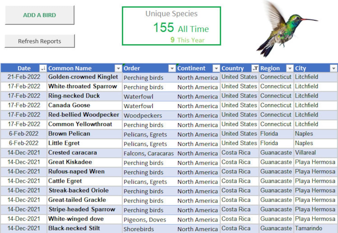 Bird Stats - Life List for Birders - Etsy