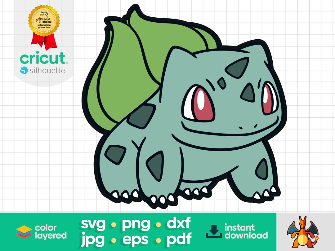 Poke Bulbasaur Layered SVG Cricut Cut File Silhouette Cameo - Etsy