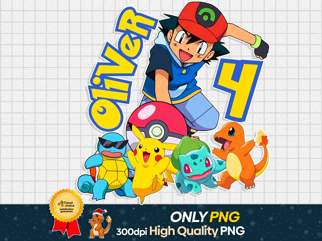 Poke Name & Age Personalization PNG Birthday Party Decorations - Etsy