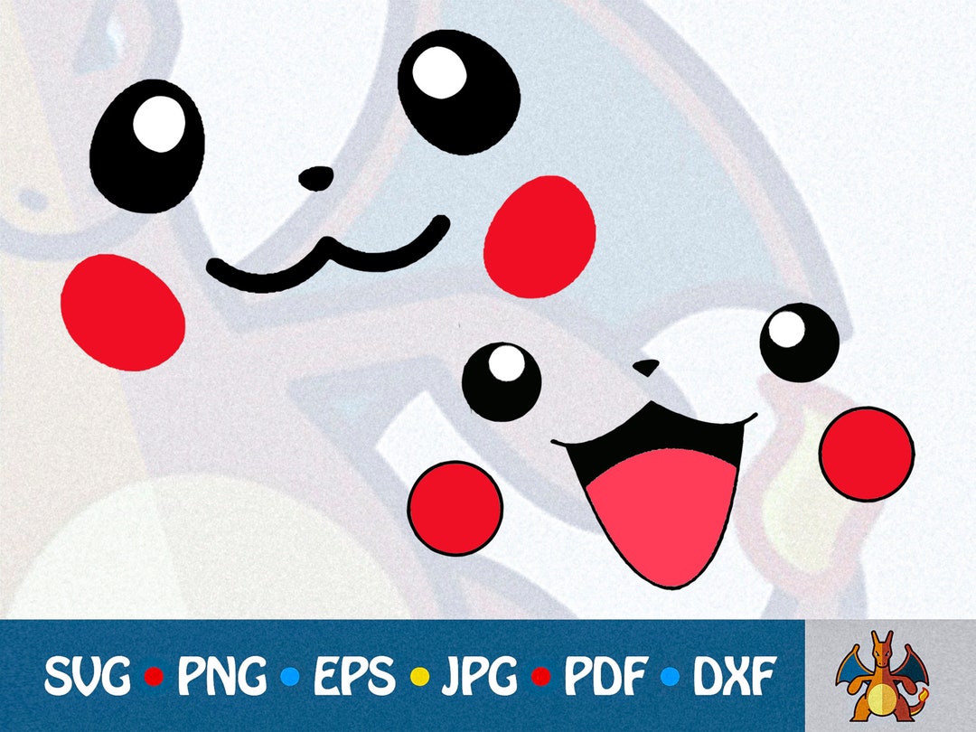 Poke Pikachu Face SVG Pikachu Head PNG SVG Cut File Clipart - Etsy