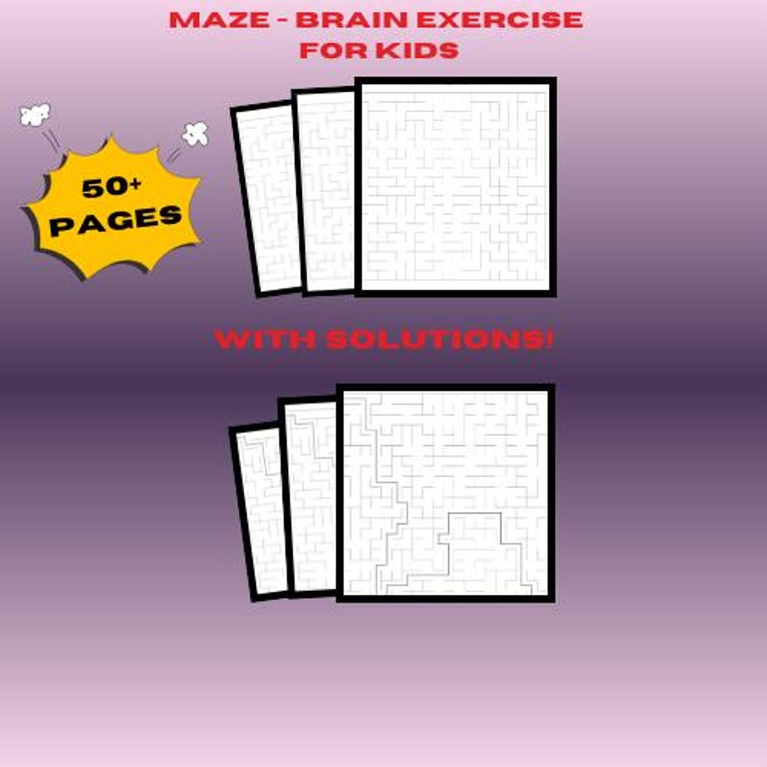 Printable Mazes for Kids - 50 Pages of Fun, Educational Brain Boosters ...