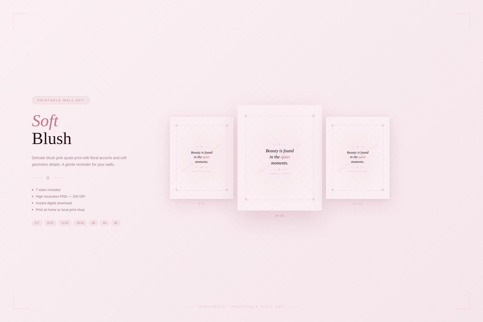 Blush Pink Quote Print | Bedroom Printable Poster | 7 Sizes | Digital ...