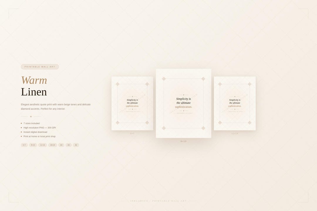 Beige Quote Print | Minimalist Printable Poster | 7 Sizes | Digital ...
