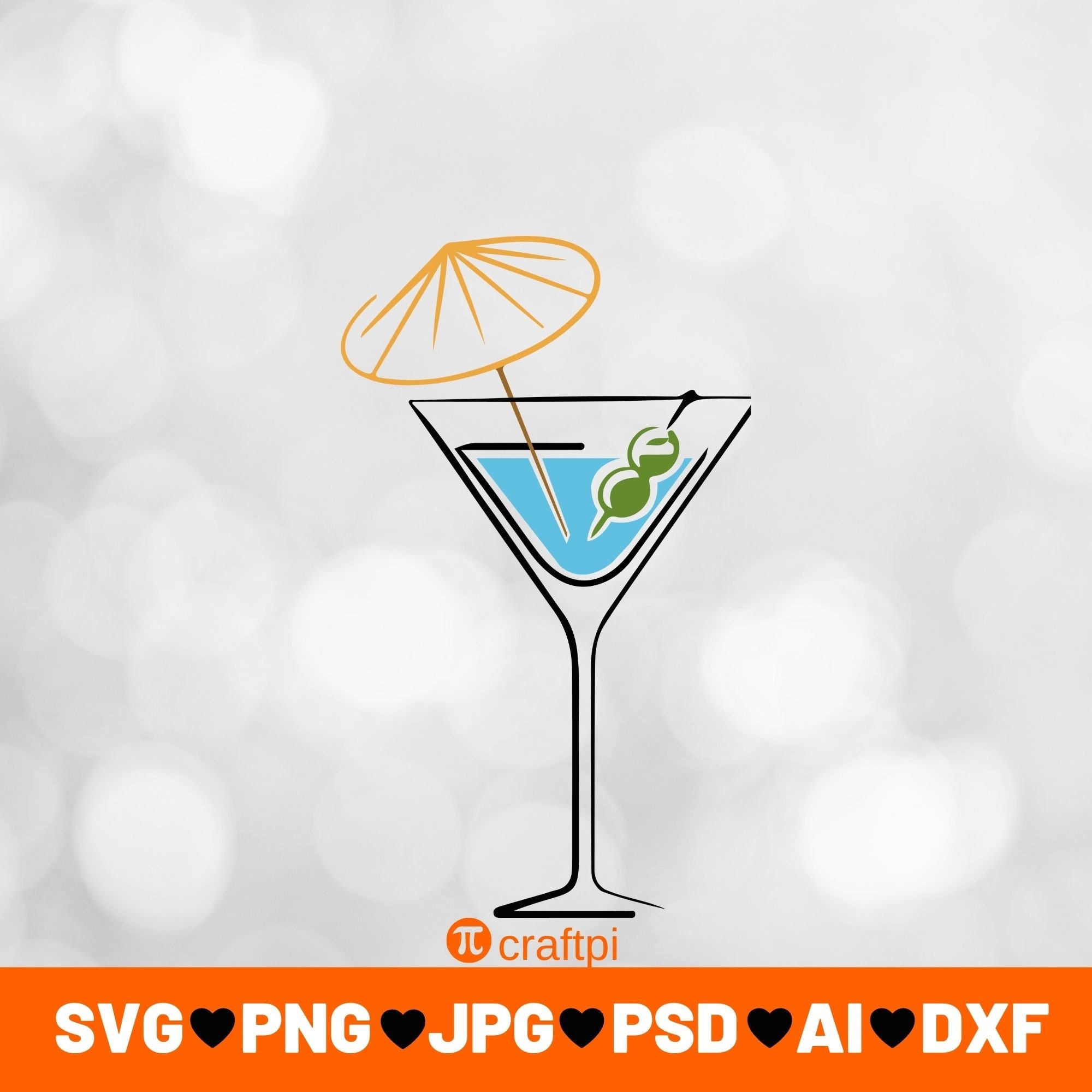 Cocktail SVG Cut Files for Cricut Silhouette Vector - Etsy