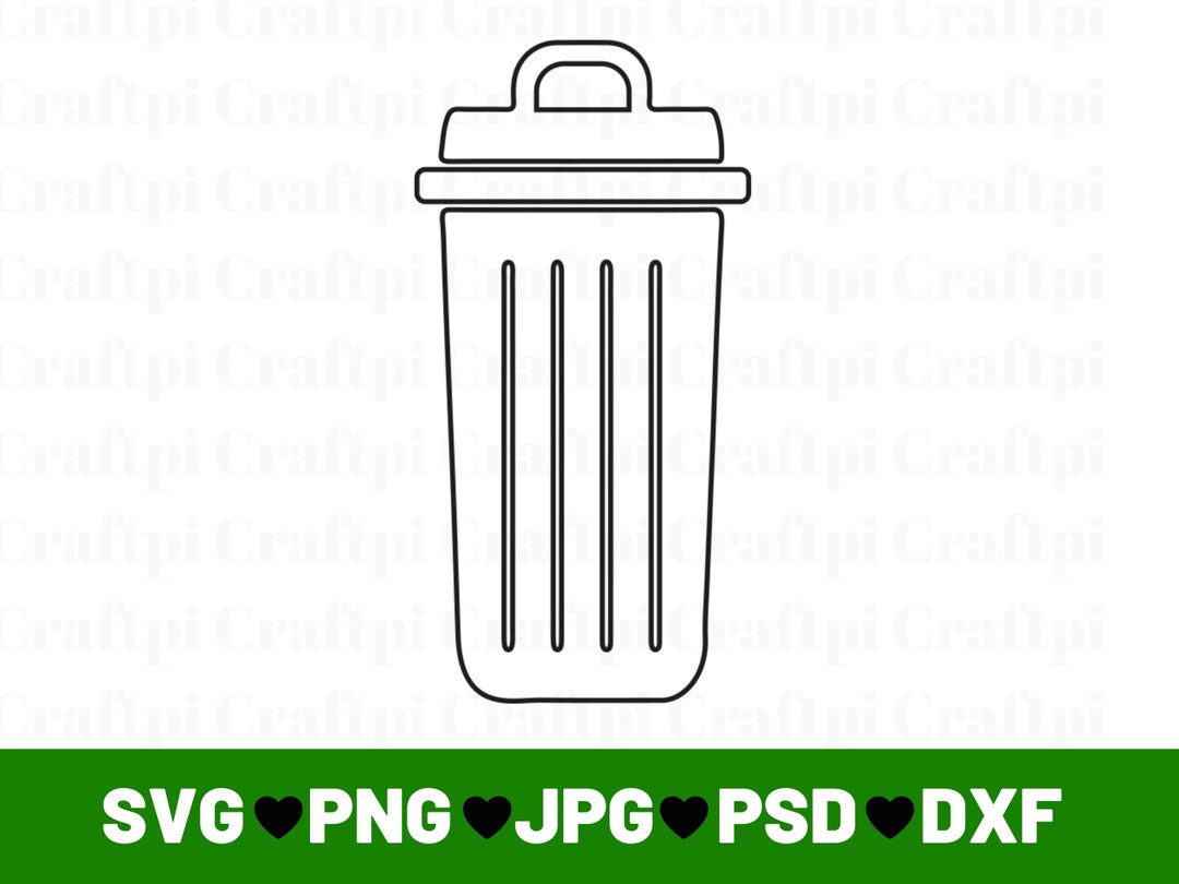 Trash Can SVG Cut Files for Cricut Silhouette Vector Instant Download ...