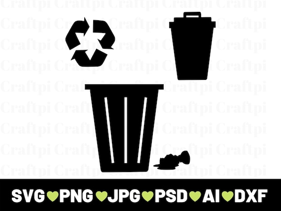 Trash and Recycle Symbol SVG Cut File Recycle Logo Recycling | Etsy