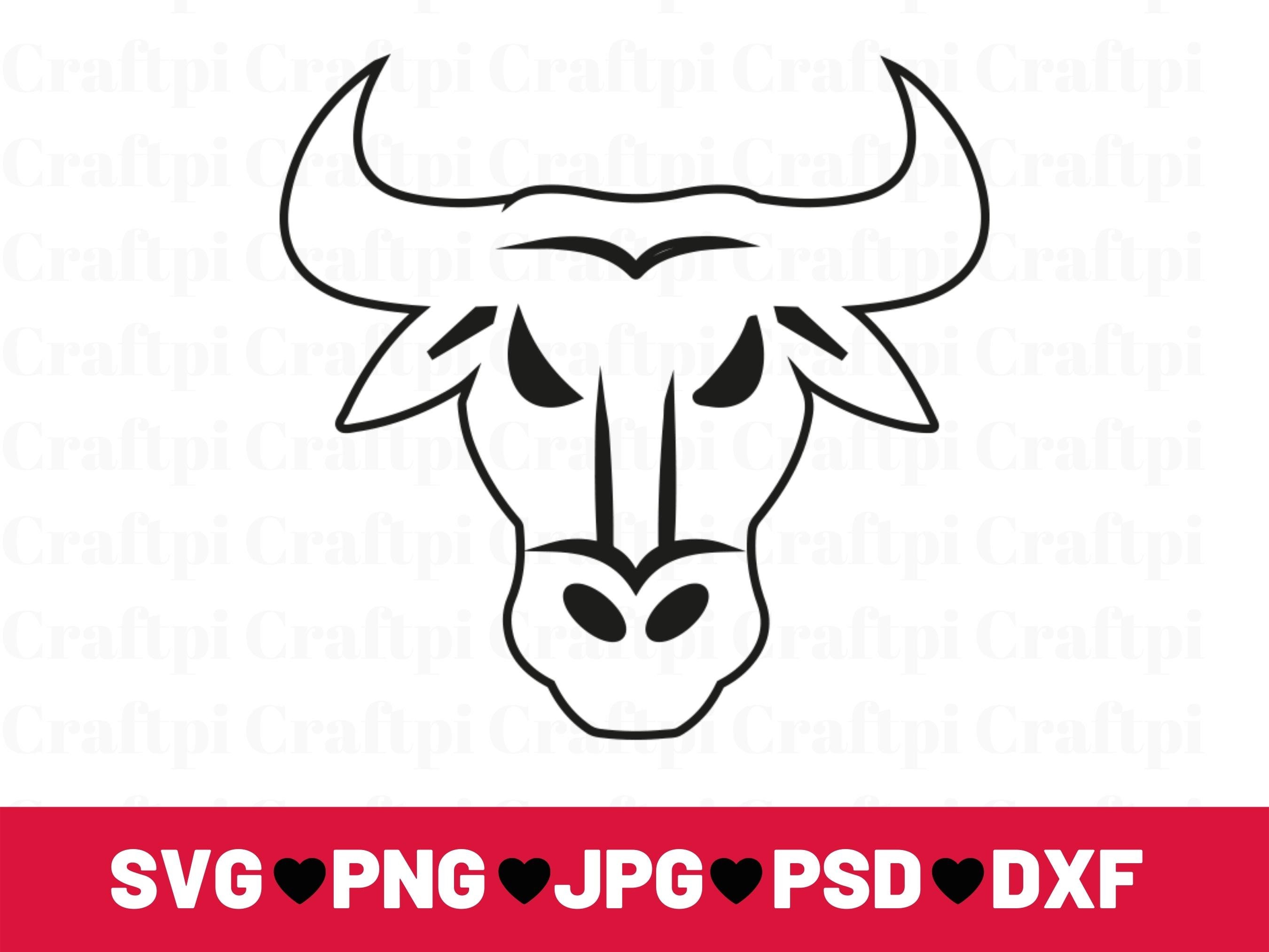Bull Head SVG, Bull Head Png, Bull Clipart, Bull Cut File, Bull Stencil ...
